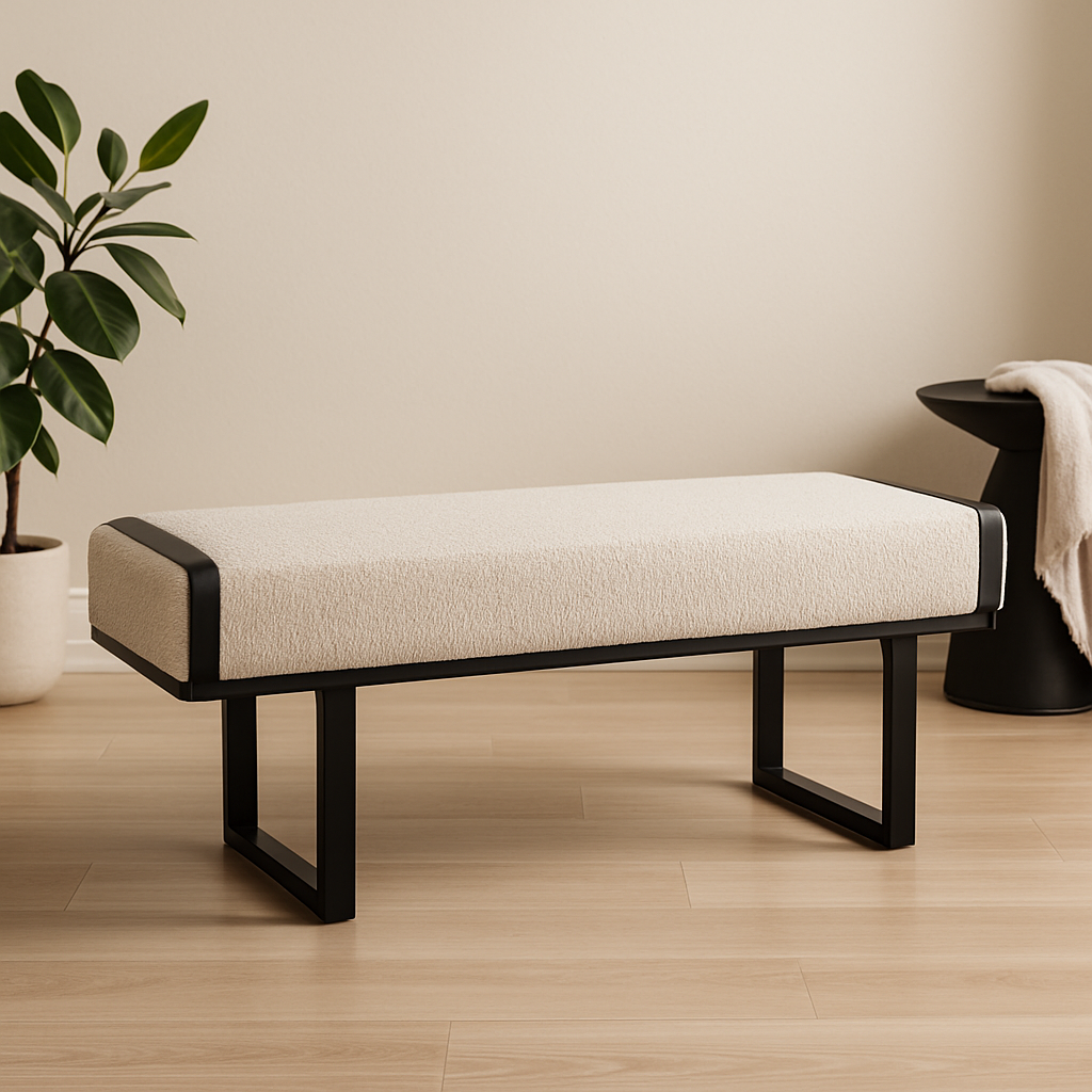 Bergamo Boucle Bench - Modern Upholstered Seating | La'Grace Home
